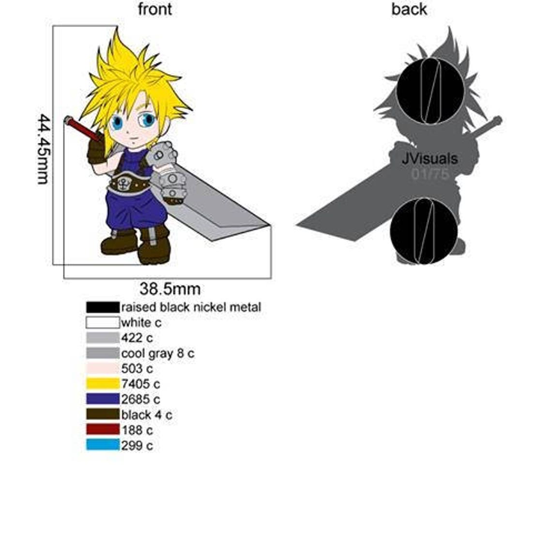 Final Fantasy 7 Cloud Og Single Pin | Etsy