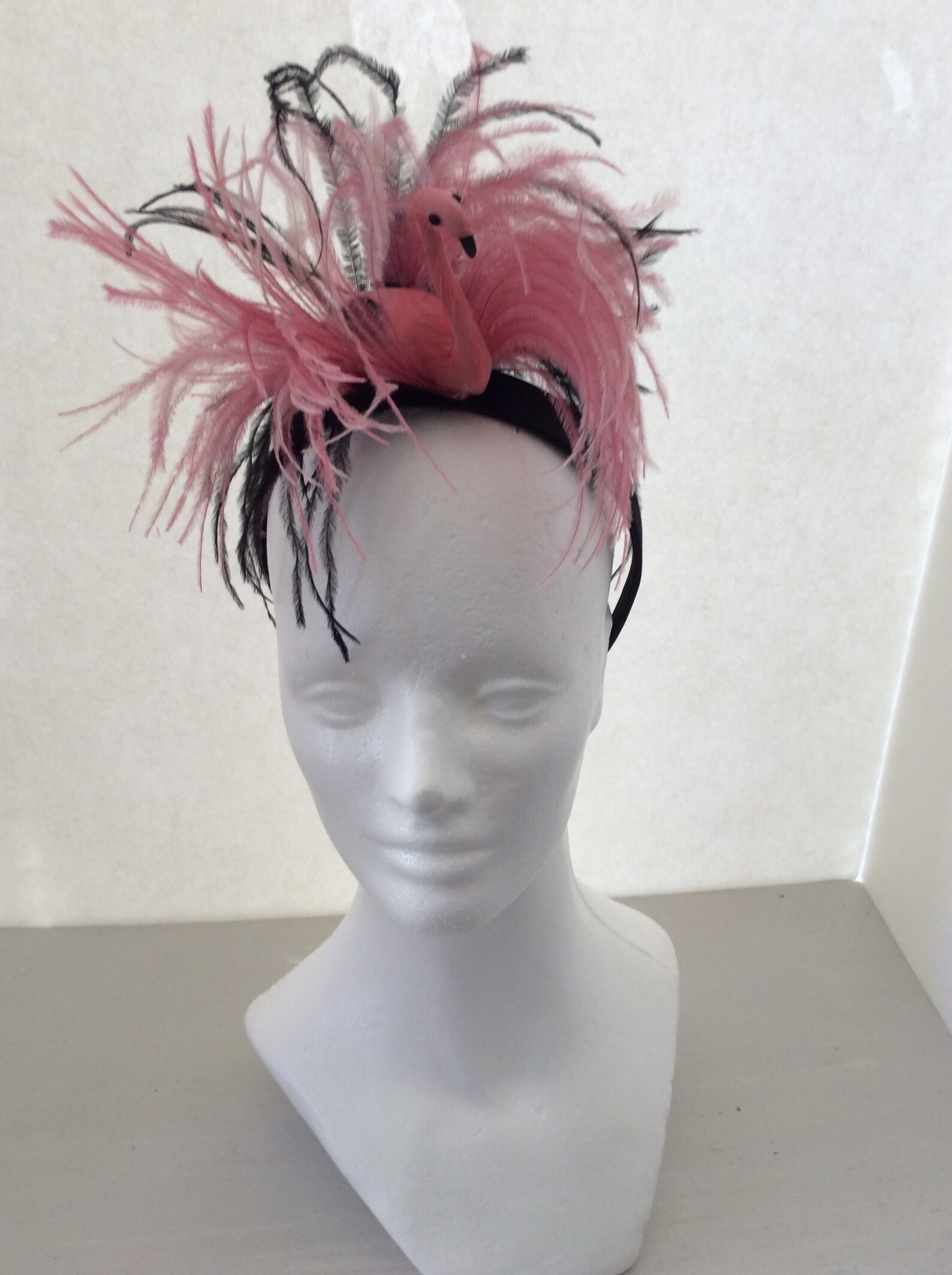 Flamingo Feather Fascinator Pink Bird Flamingo Headband | Etsy