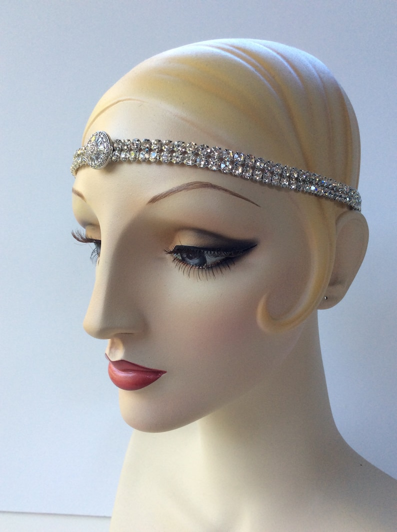 1920s Art Deco Jewel Headpiece Great Gatsby Glam Silver | Etsy