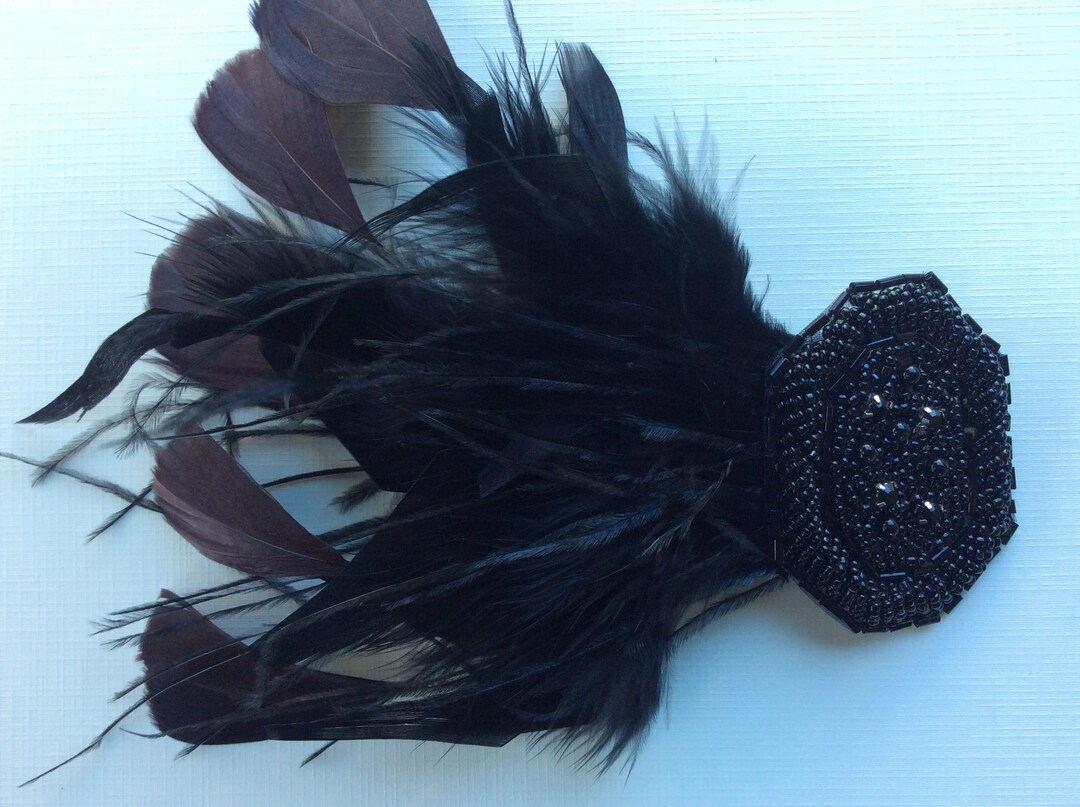 VICTORIAN Hair Clip, Edwardian 1920s Feather Fascinator, Feather Hair ...