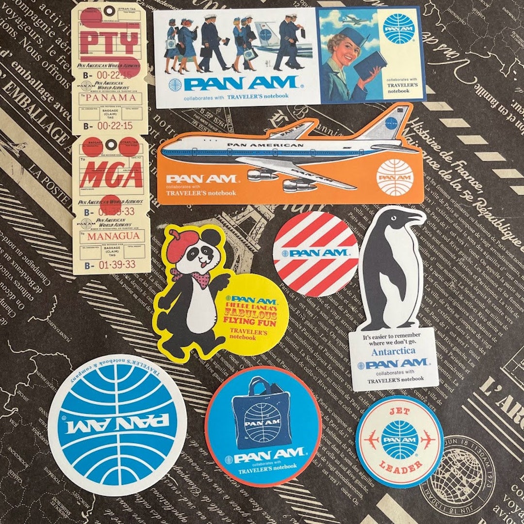 PAN AM X Traveler's Notebook Globe Logo Limited Sticker Set 82202006 ...