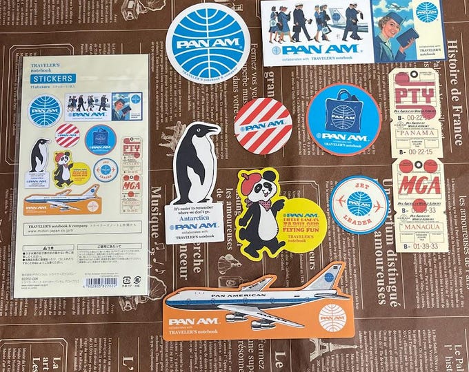 PAN AM X Traveler's Notebook Globe Logo Limited Sticker Set / Traveler ...