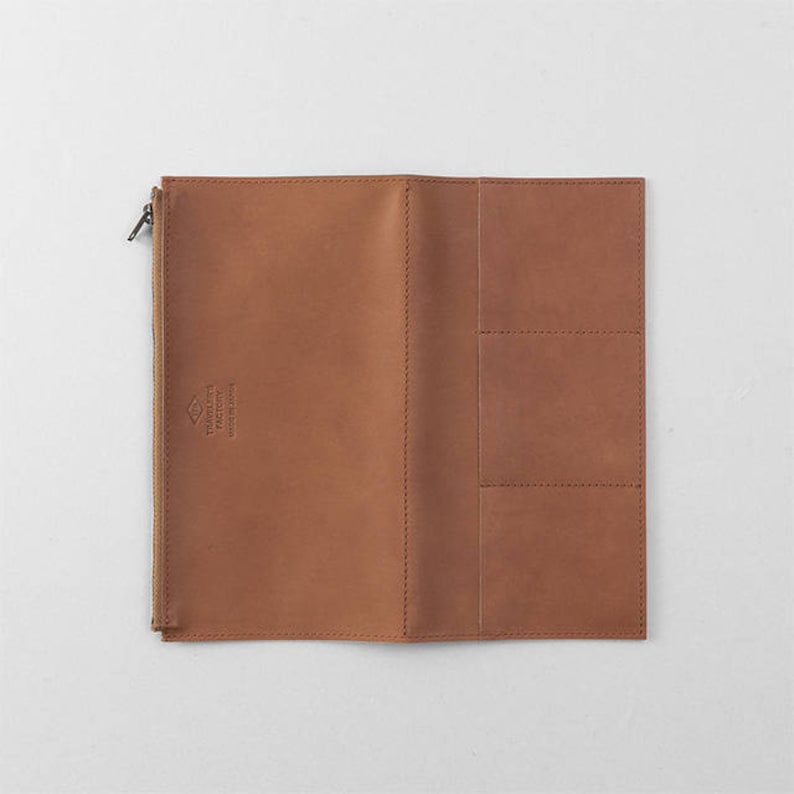 Traveler's Notebook Leather Zipper Case Brown Regular size | Etsy