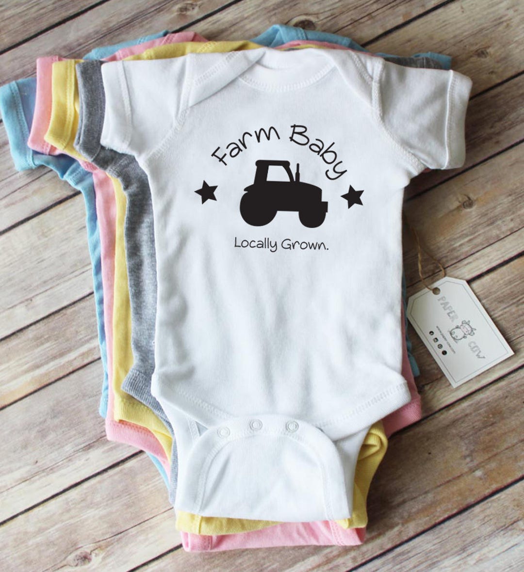 Farm Baby Cotton Bodysuit // Farm Baby Clothes // New Baby Gift ...