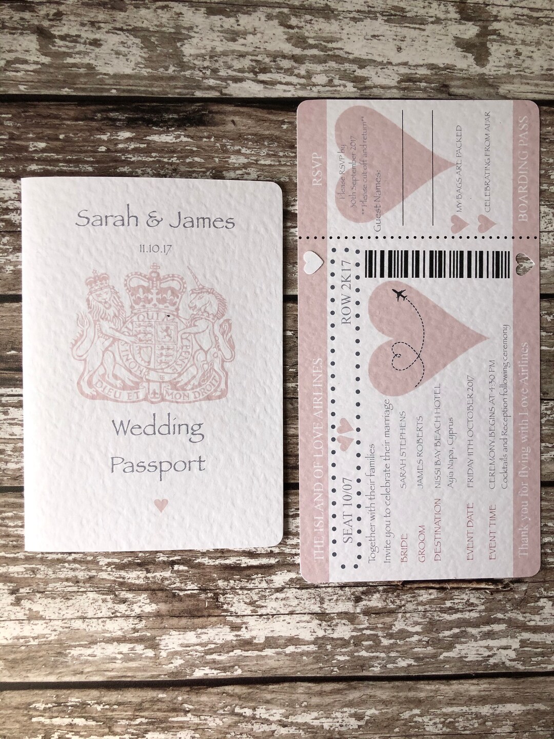 Passport & Boarding Pass Wedding Invitations - Etsy