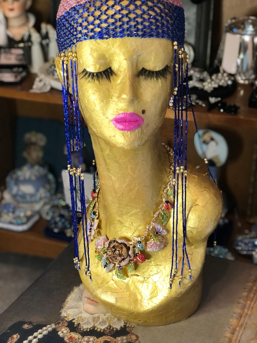 Collier Original émaillé En Strass: Fleurs Papillons Et Coccinelles - Etsy