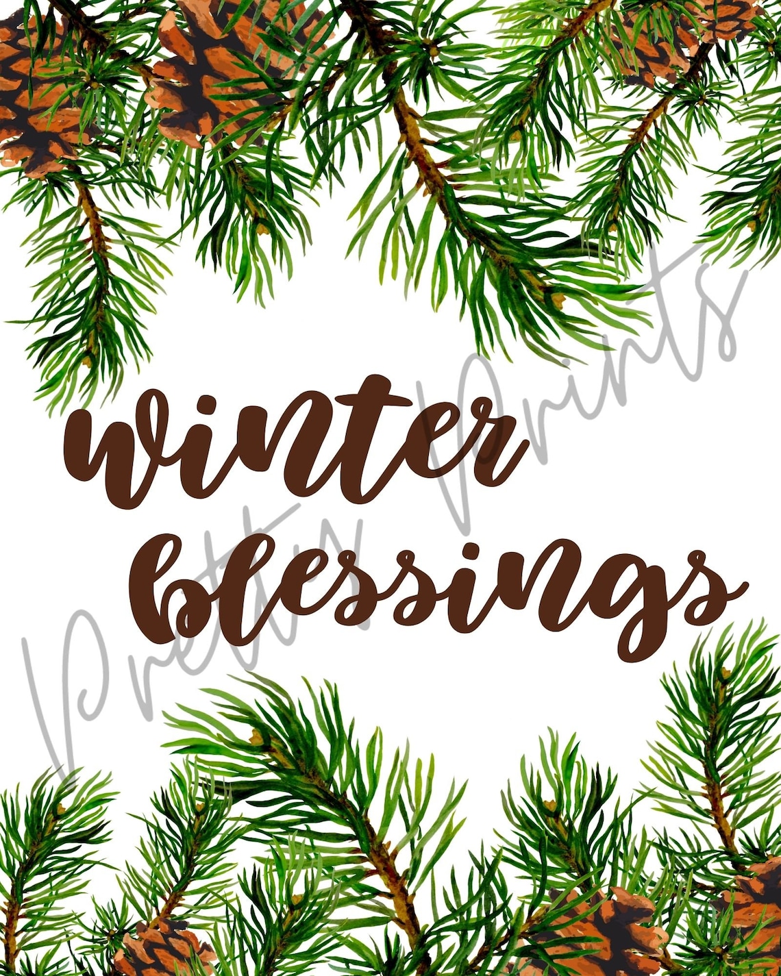 Winter Blessings Printable - Etsy