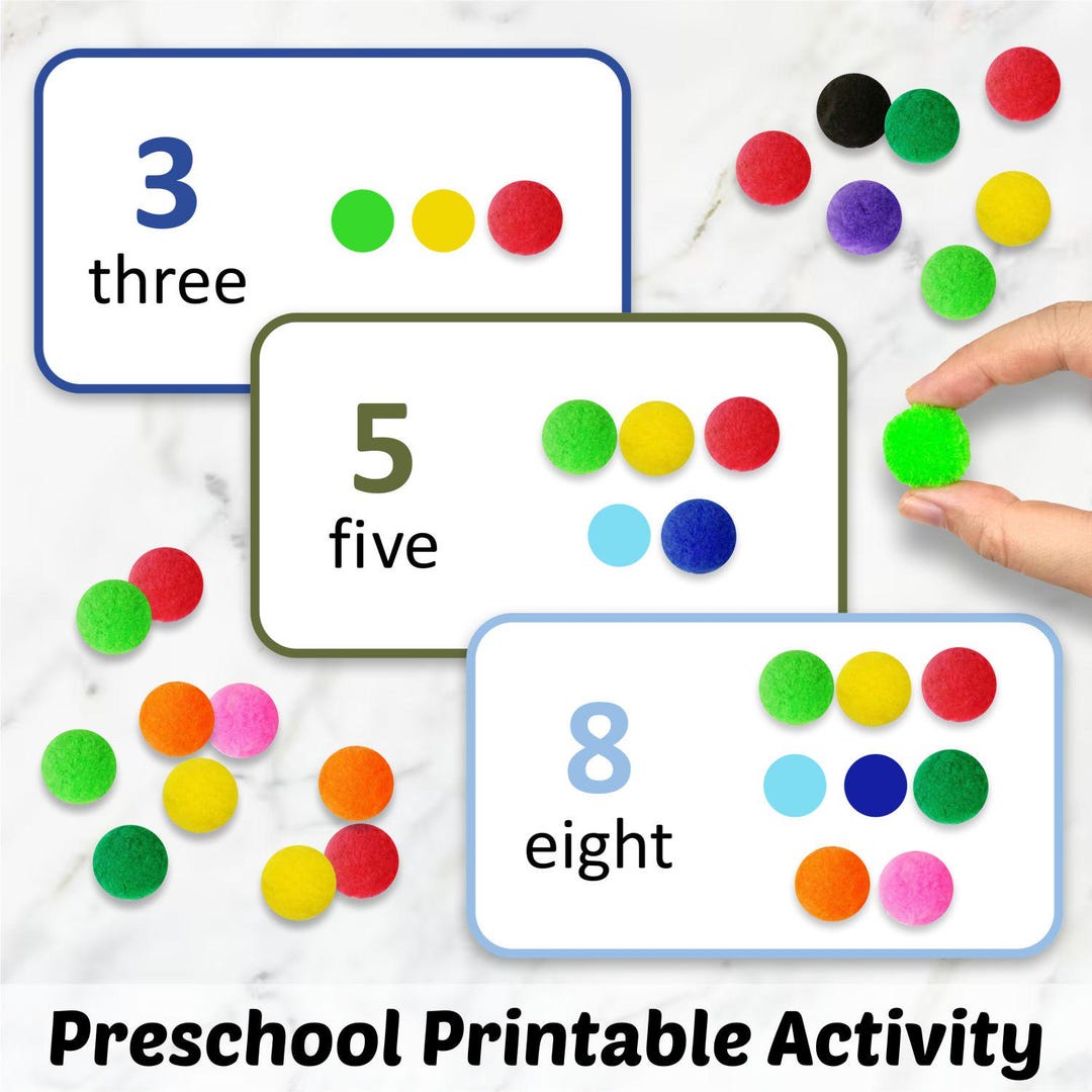 Number Sorting Preschool Activity Cards, Printable Toddler Busy Binder ...