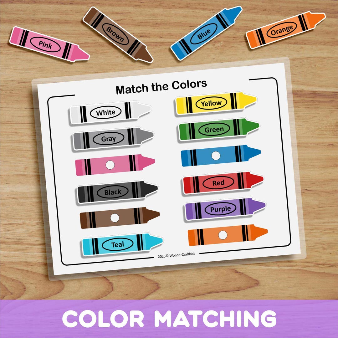 Crayon Color Matching Activity, Preschool Printable (PDF) - Etsy
