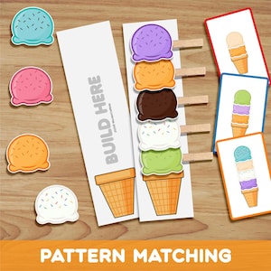 Ice Cream Building Activity, Busy Binder, Preschool Worksheet, Toddler ...