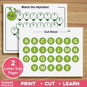 Caterpillar Alphabet Matching, Busy Binder, Preschool Worksheet ...