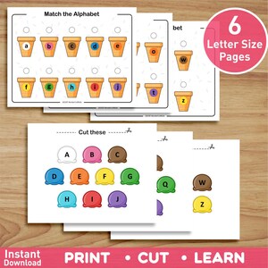 Ice Cream Alphabet Matching, Busy Binder, Preschool Worksheet, Toddler ...
