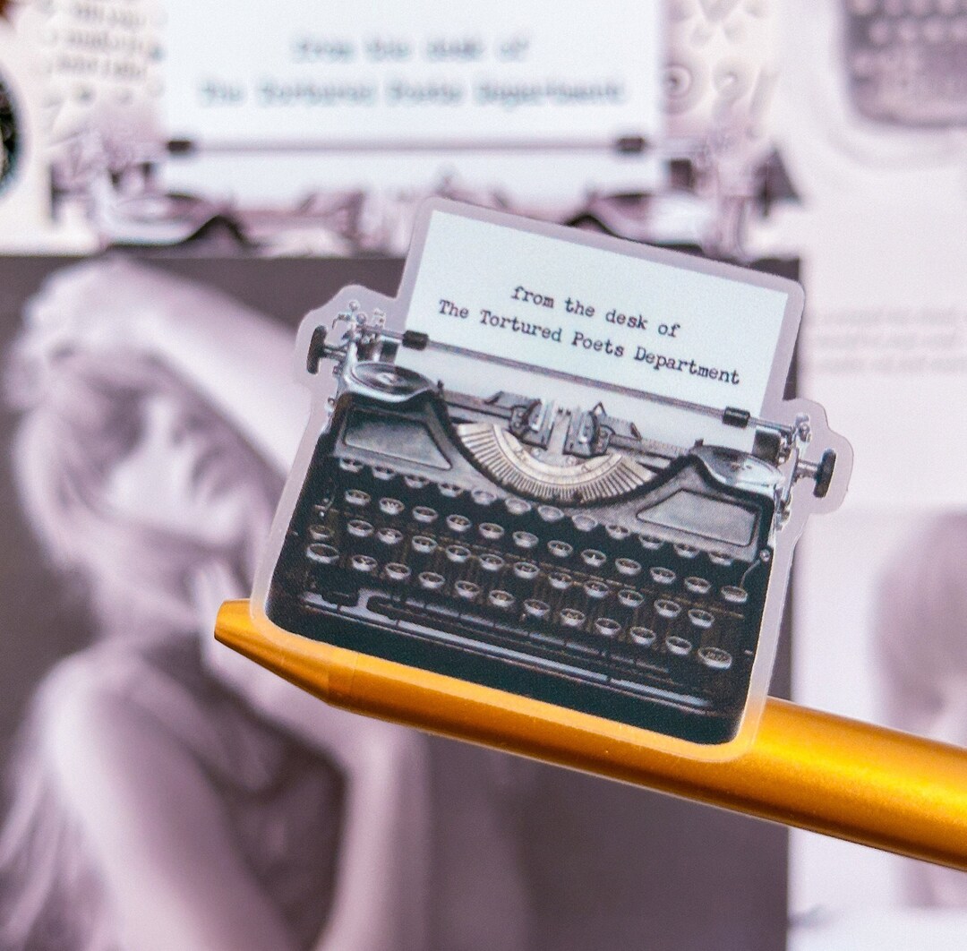 Vinyl Waterproof Sticker - Tortured Poet Typewriter - Etsy