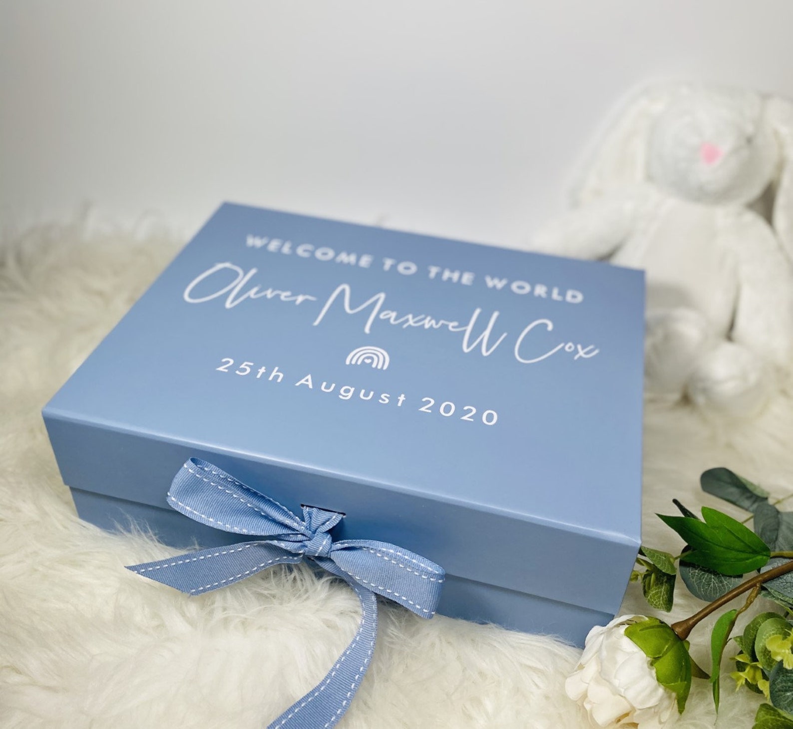 Welcome to the World Baby Personalised Gift Box, Newborn Keepsake Box ...