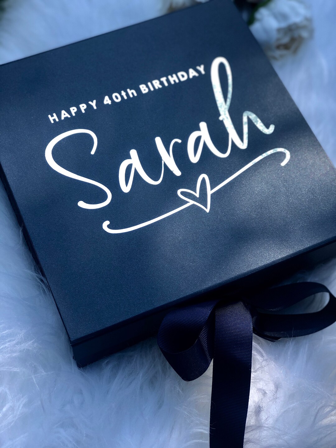 Navy Blue Personalised Gift Box, Birthday, 30th, 40th, 50th, Bridesmaid ...