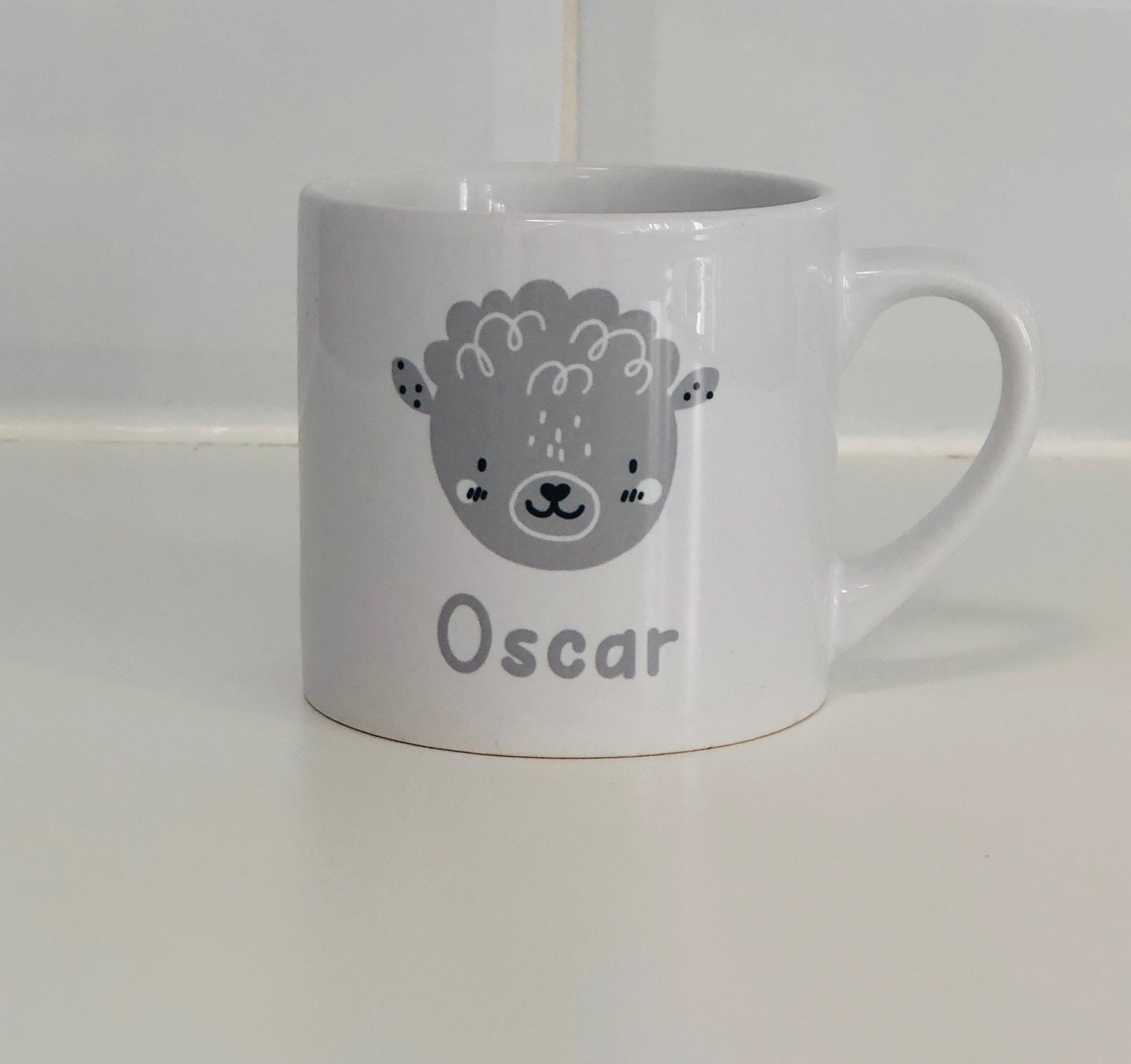 Scandinavian Style Personalised Animal Face Mug, Birthday Gift, Child ...