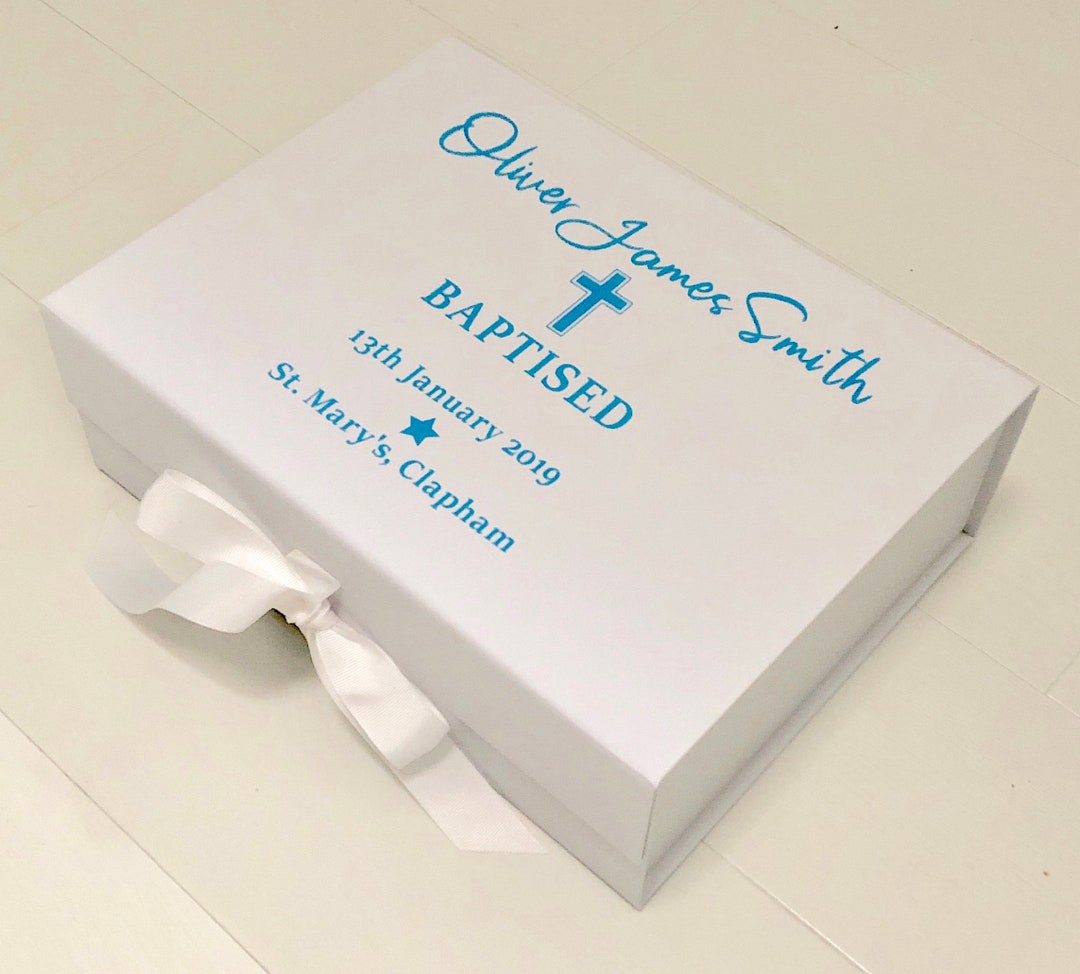 Personalised Baptism / Christening Gift Box, Keepsake Box, Memory Box ...