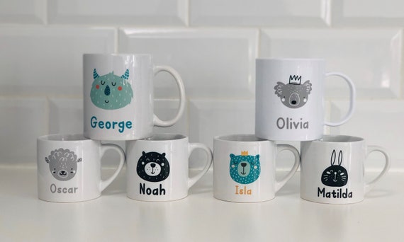 Scandinavian Style Personalised Animal Face Mug Birthday - Etsy UK