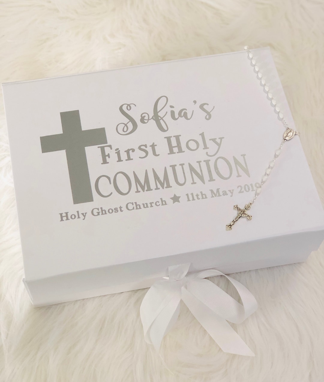 First Holy Communion Personalised Keepsake Box / Communion Gift Box ...