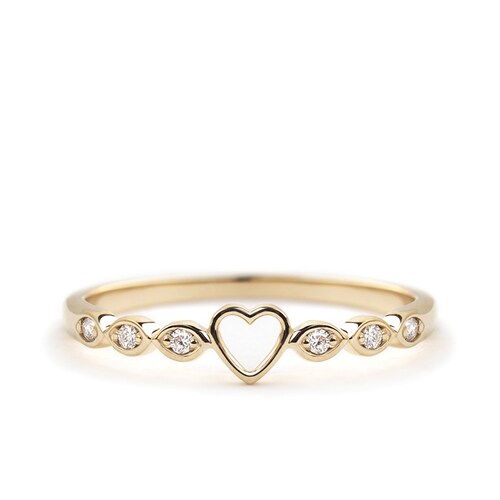 Two Heart Ring Mothers Ring 2 Stones Best Friend Rings | Etsy