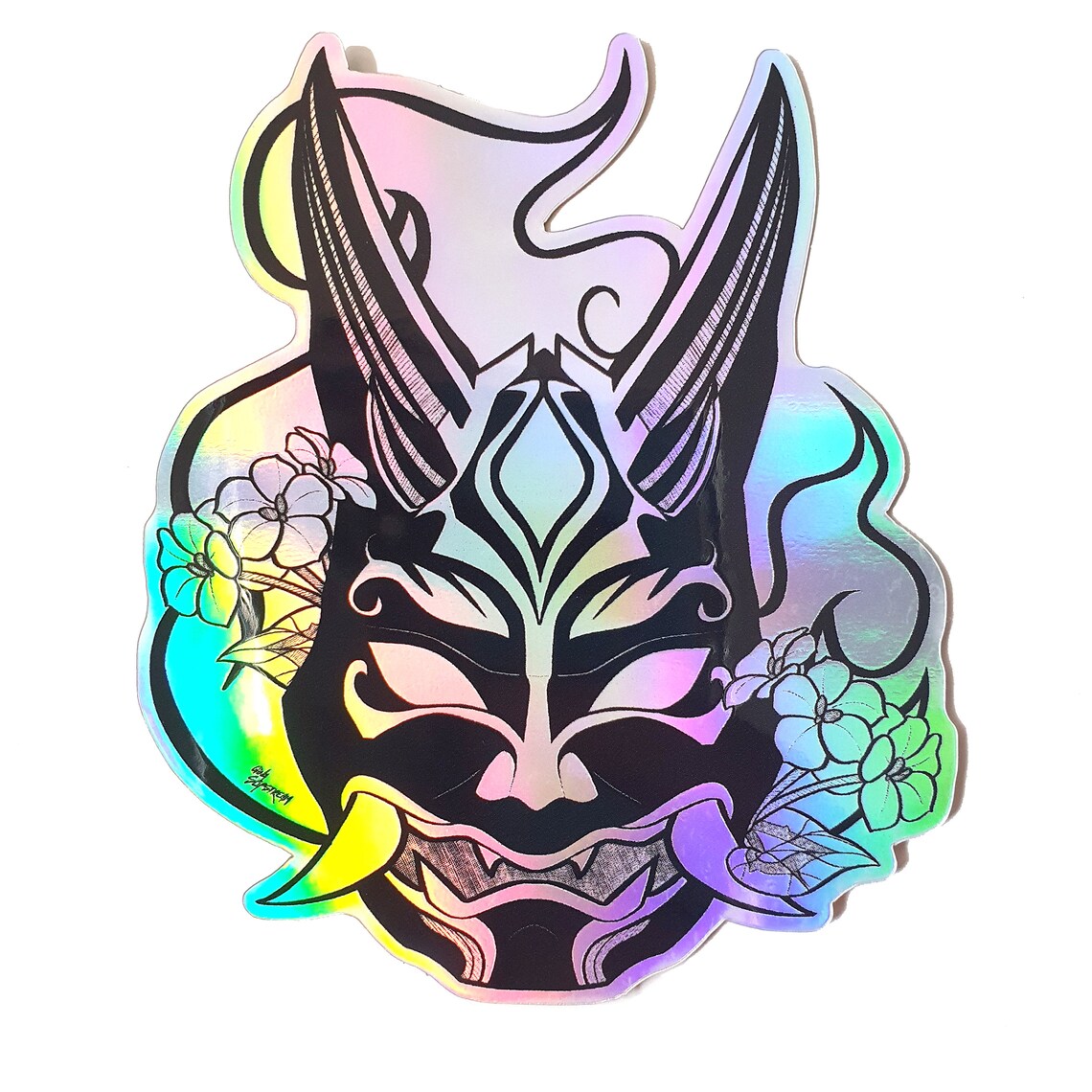 Xiao Mask genshin Impact Tattoo Inspired Holographic Die Cut Sticker ...