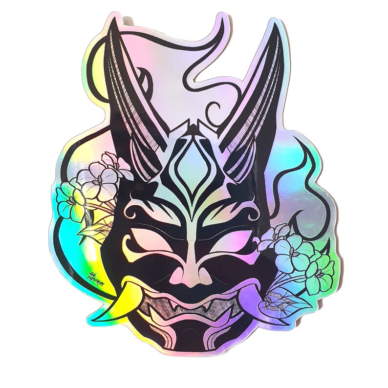 Xiao Mask genshin Impact Tattoo Inspired Holographic Die Cut - Etsy ...