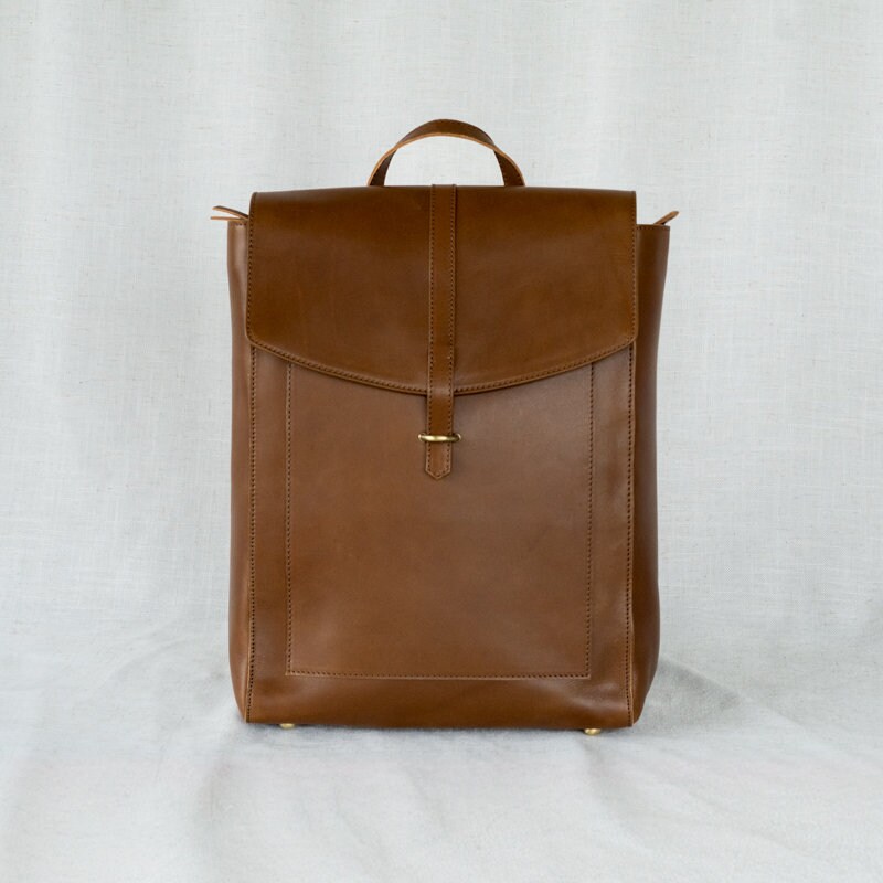 Minimalist Leather Backpack: Slim Travel Daypack, Fits 13" Laptop - Etsy