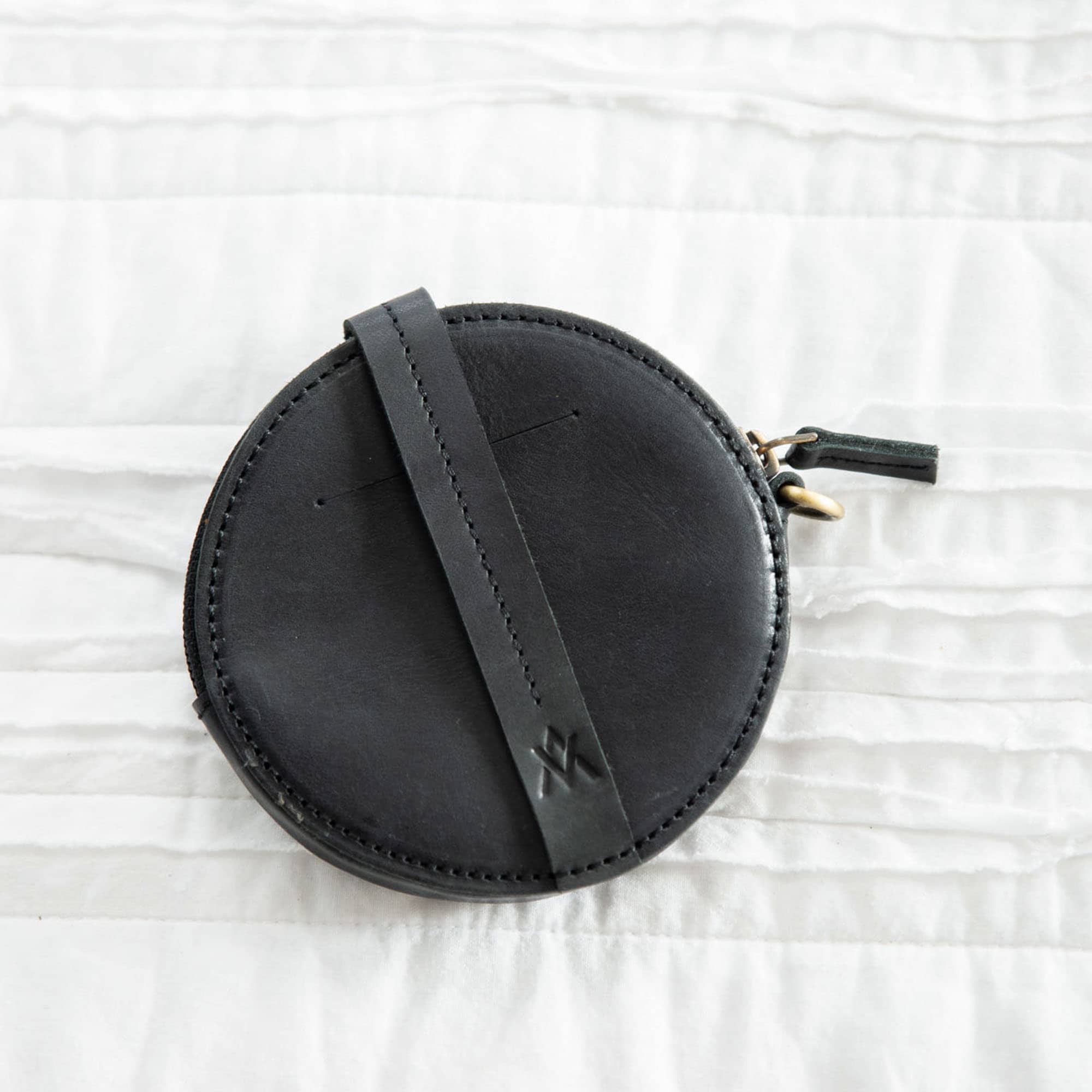 Coin Purse Leather Pouch Round Belt Bag Coin Holder - Etsy