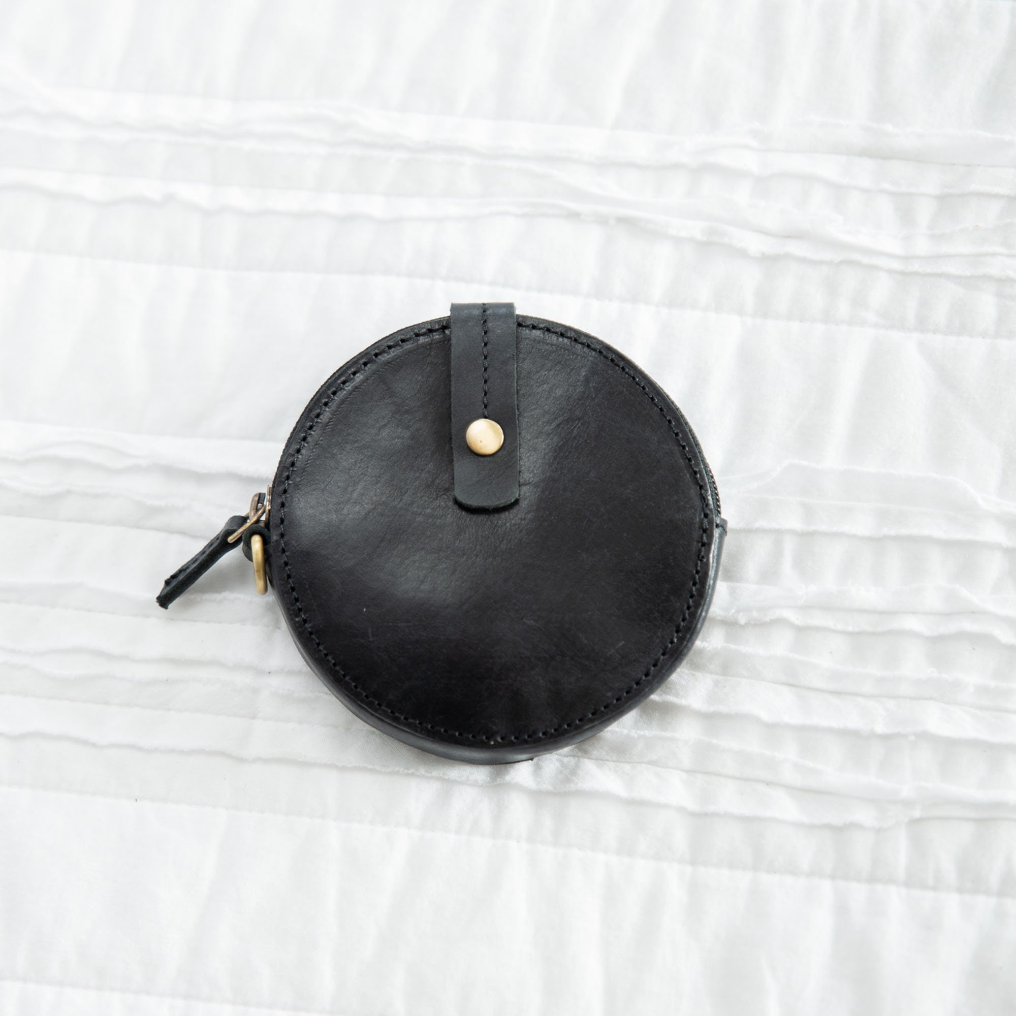 Coin Purse Leather Pouch Round Belt Bag Coin Holder - Etsy