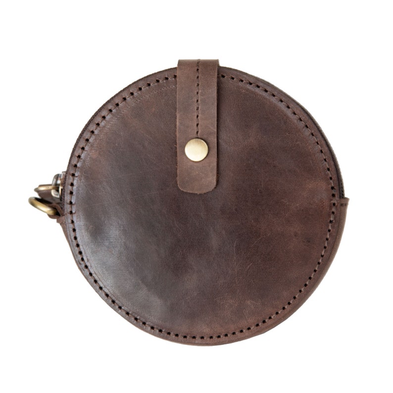 Coin Purse Leather Pouch Round Belt Bag Coin Holder - Etsy