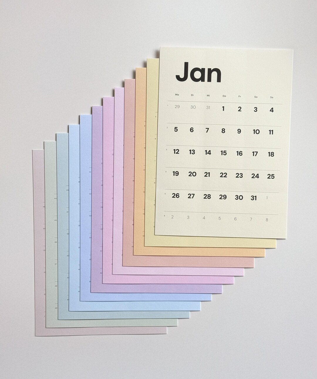 DIN A4 • 2026 Calendar • Premium Paper • Individual Pages With Staples ...