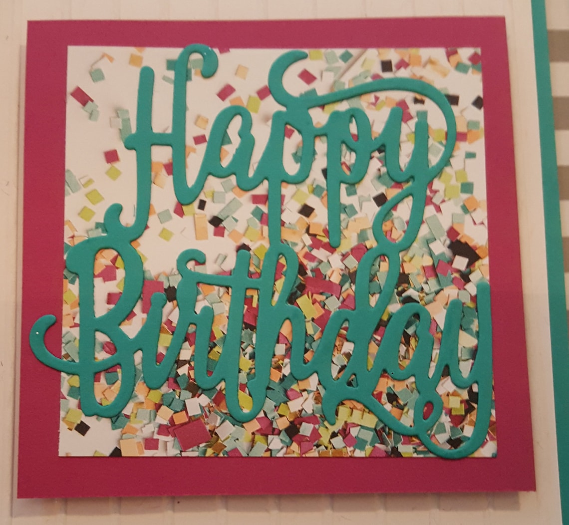 Confetti Happy Birthday Card Today We Celebrate Wonderful | Etsy