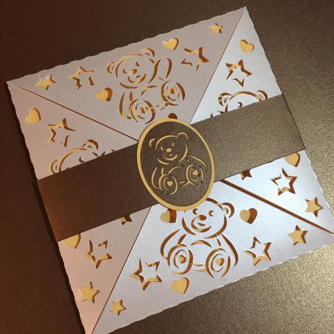 Teddy Bear Fold Card - Etsy