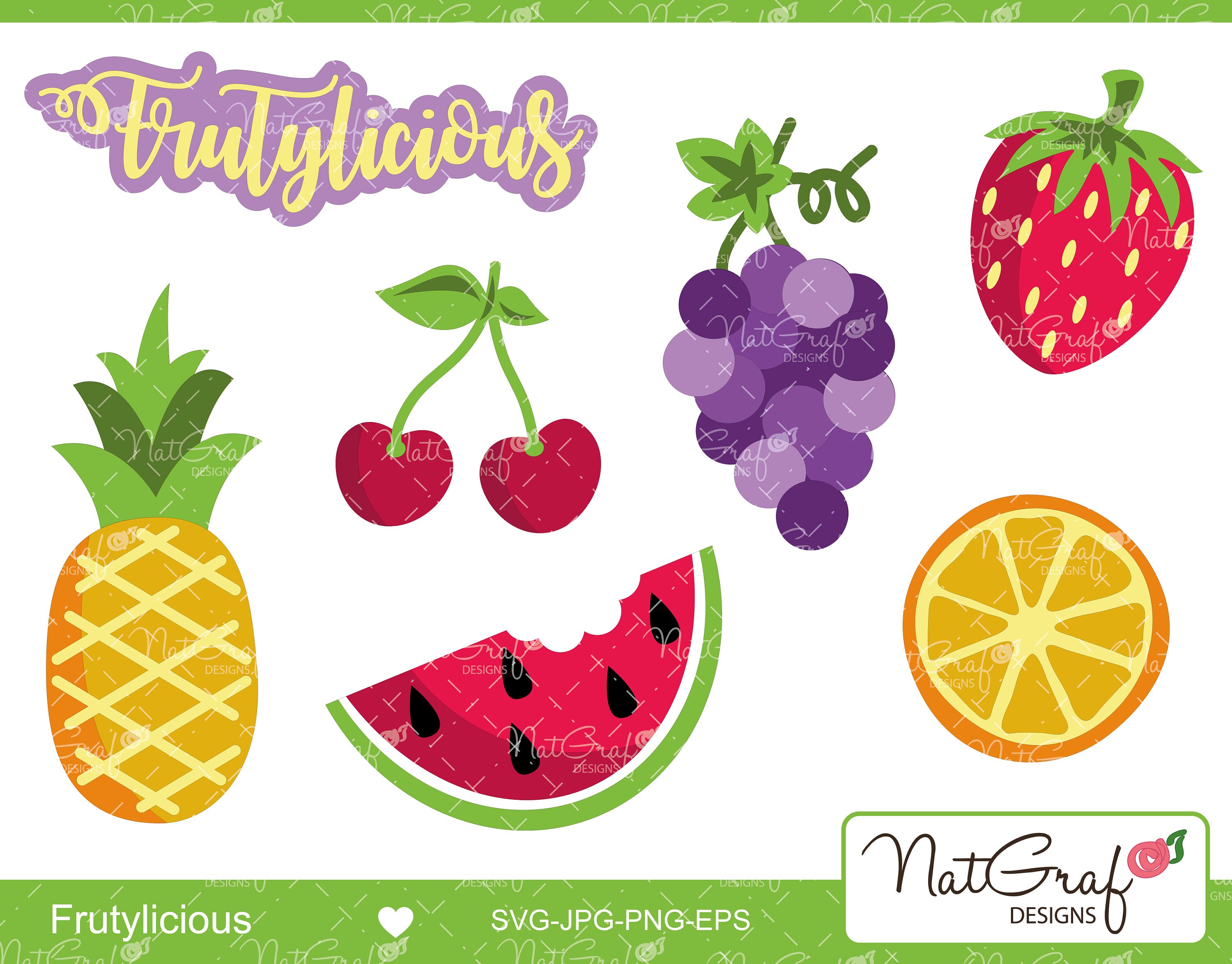 Fruits SVG food svg summer Cutting Files Bundle SVG | Etsy