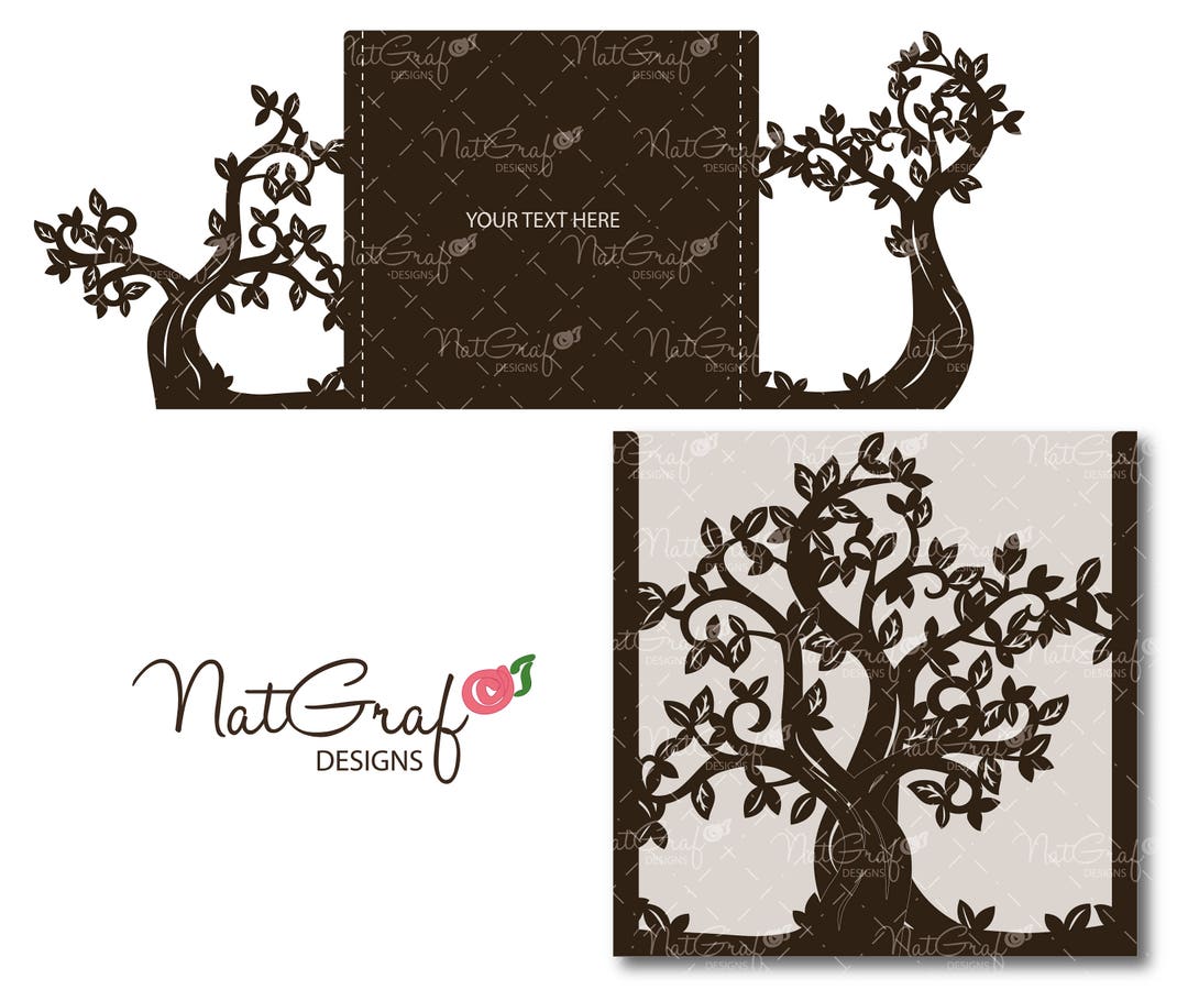 SVG File Digital - Tree Card - Invite CARD - Svg Tree Card - Laser Cut ...