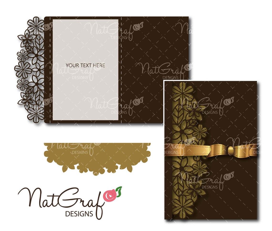 SVG File Digital FLORAL CARD Design for Cutting Machine | Etsy