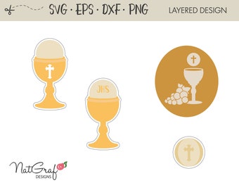Communion Chalice Svg, Chalice Cup Svg, Eucharist Svg, IHS Svg ...