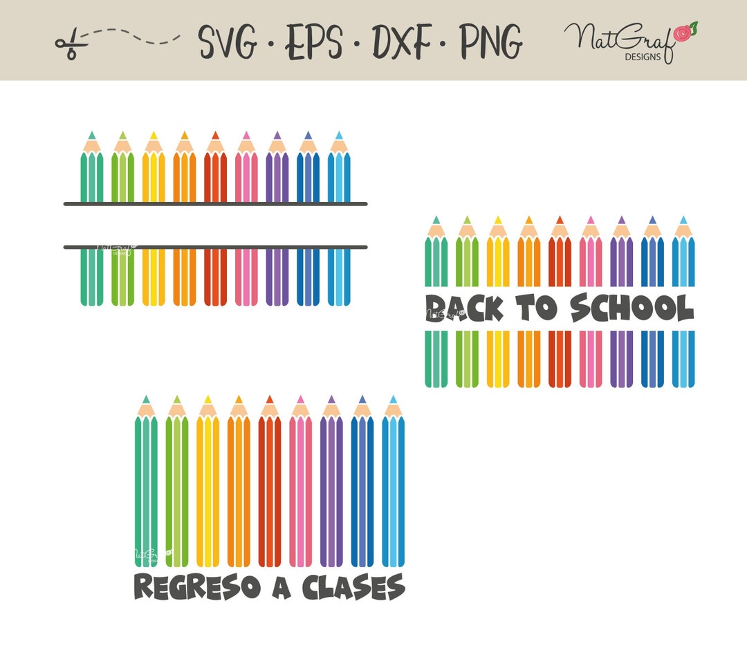 Teacher Stationery, Crayons SVG, Split Monogram, Teacher Monogram ...