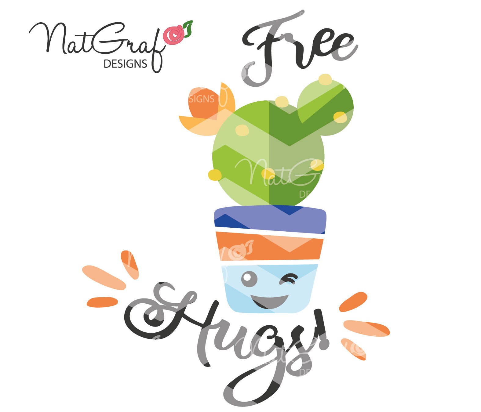 Cactus SVG cut files Free Hugs Cactus SVG cut files for | Etsy