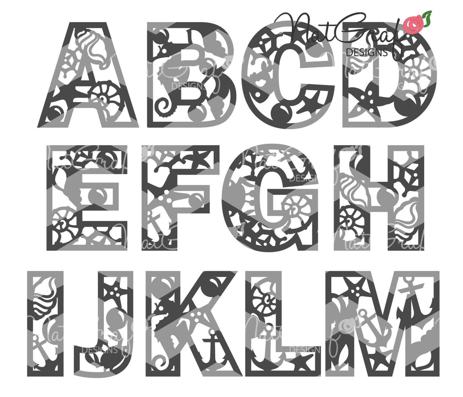 Alfabeto SVG Archivos SVG para Cricut Silueta Letras | Etsy