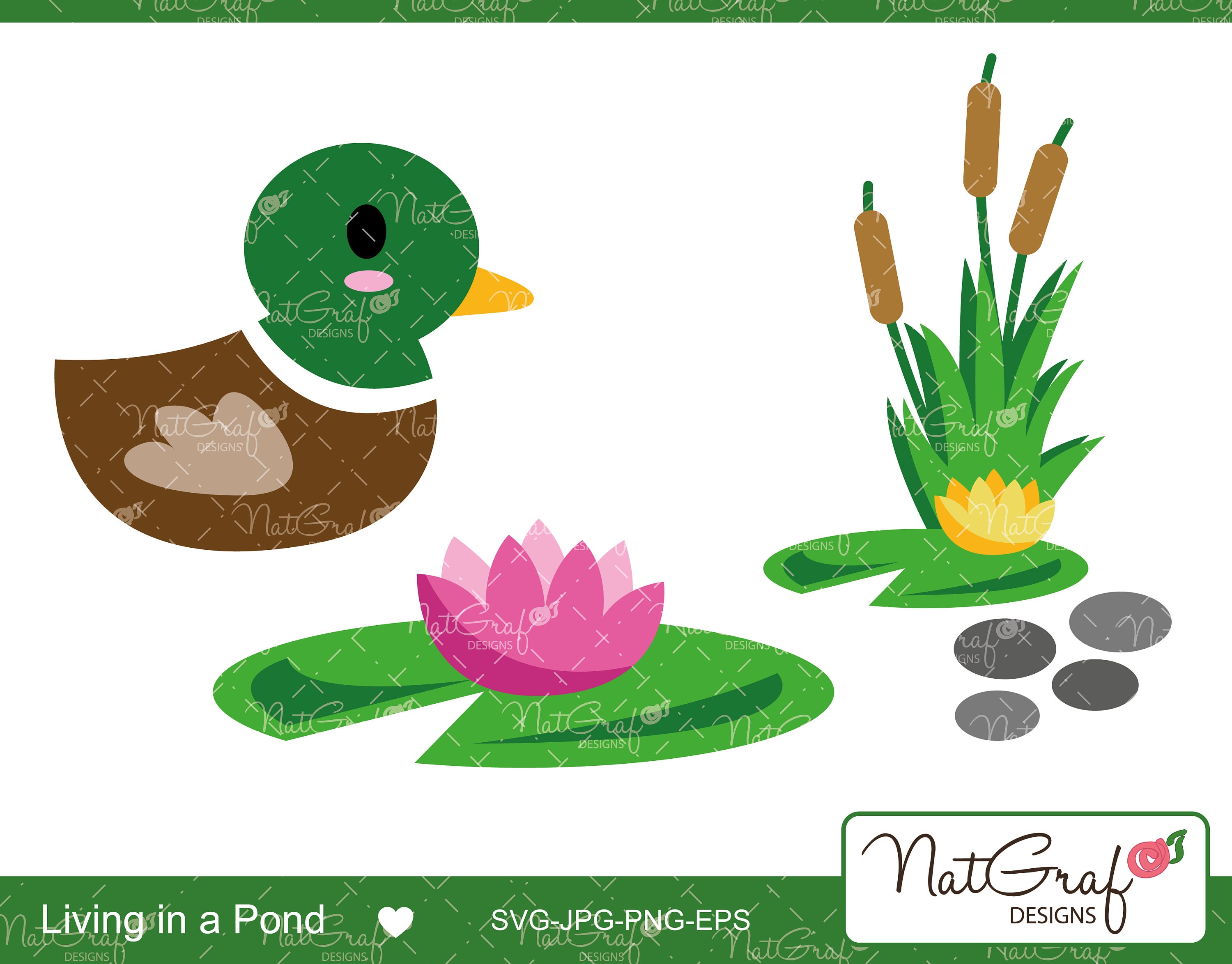 Animals Cutting Files Pond Svg Spring Svg SVG Cutting | Etsy