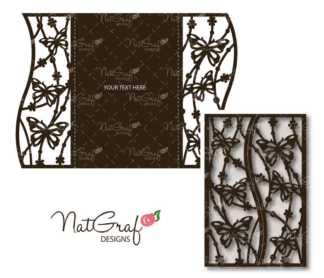 SVG File Digital - Butterflie Card - Invite CARD - Svg Butterflies Card ...