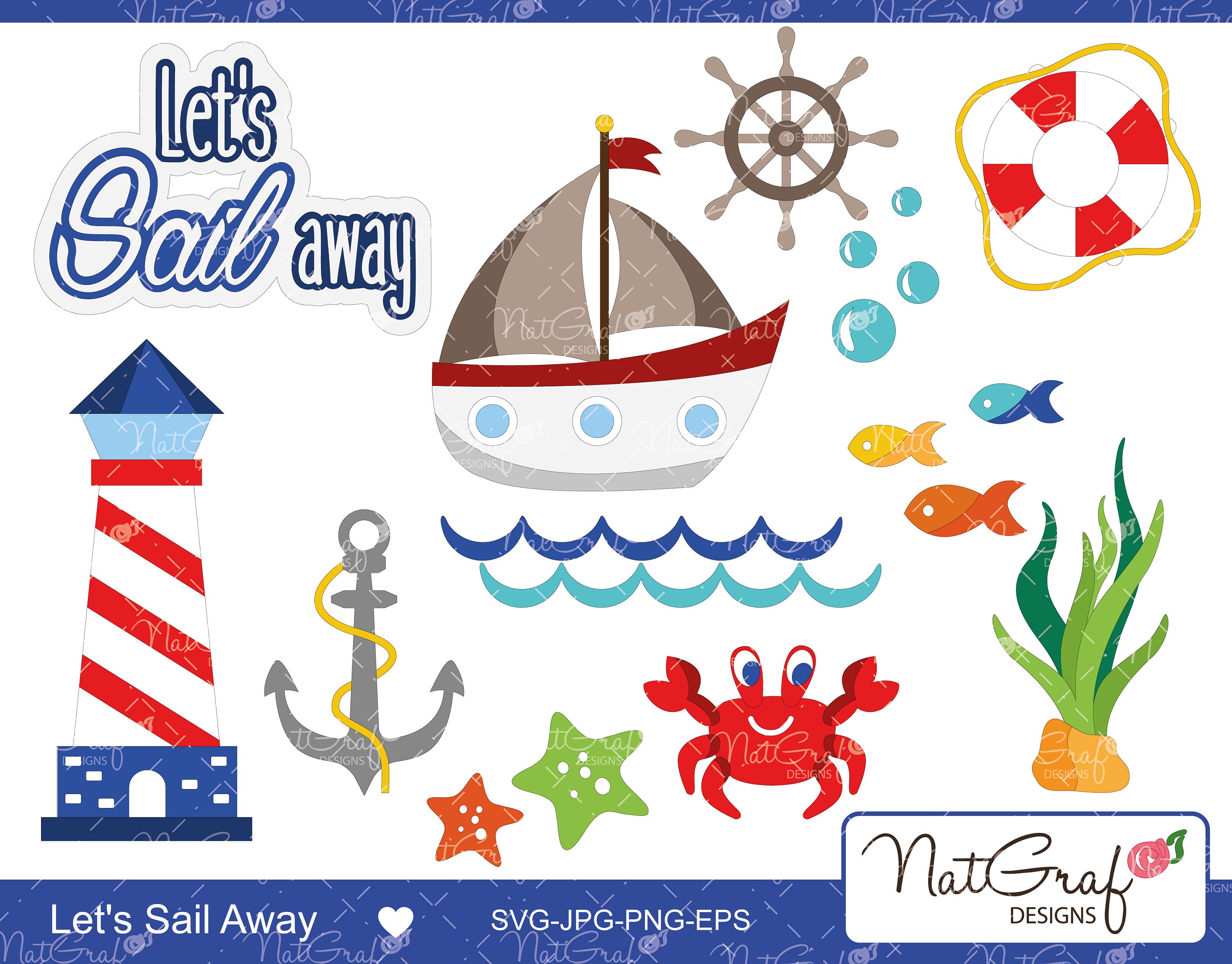 Nautical SVG Under the Sea Svg SVG Cutting Files Bundle SVG | Etsy