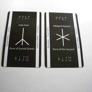 Black White Hel Hela Aett Laminated Rune Cards, Anglo-saxon Runes ...