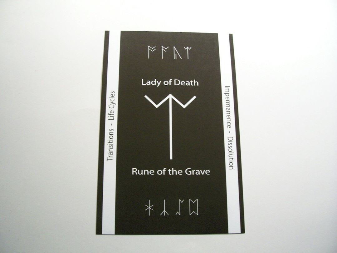 Ear Rune Black White Altar Card, Rune Card, Hel, Hela, German Pride ...