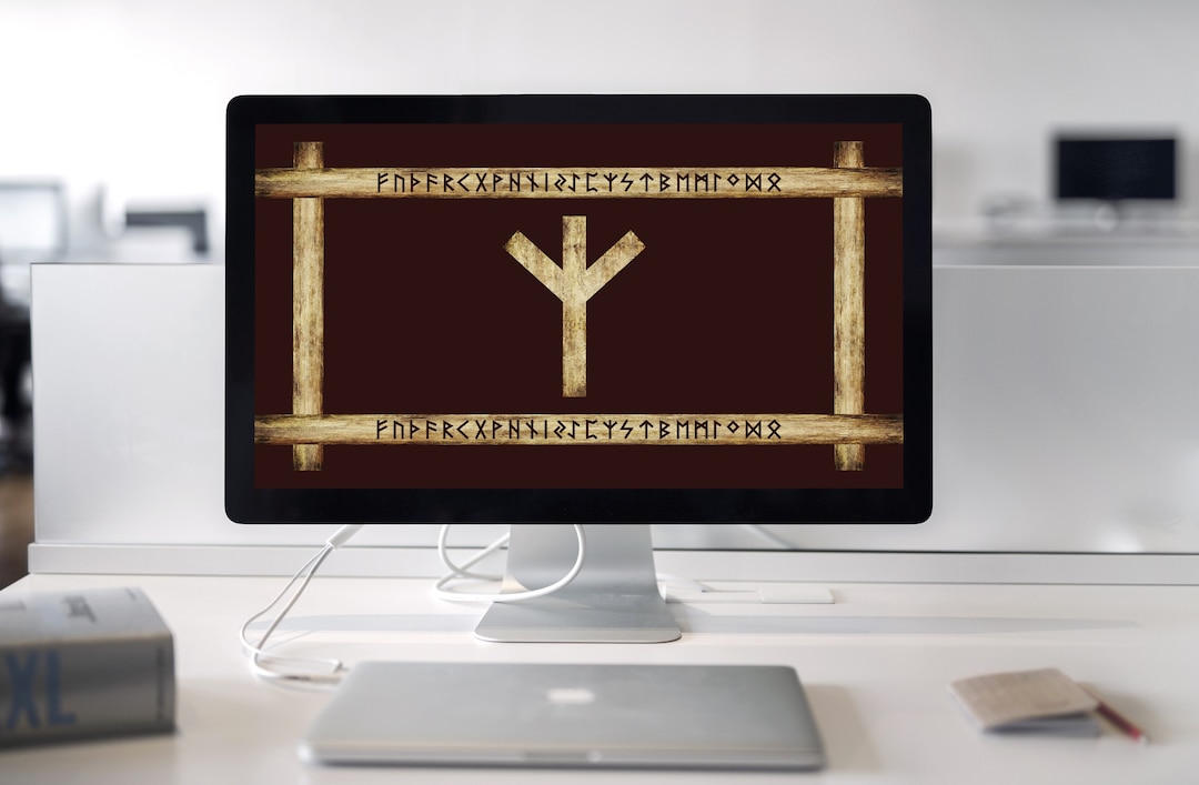 Algiz Brown Grunge Runes 1920x1080 Desktop Wallpaper, German Pride ...