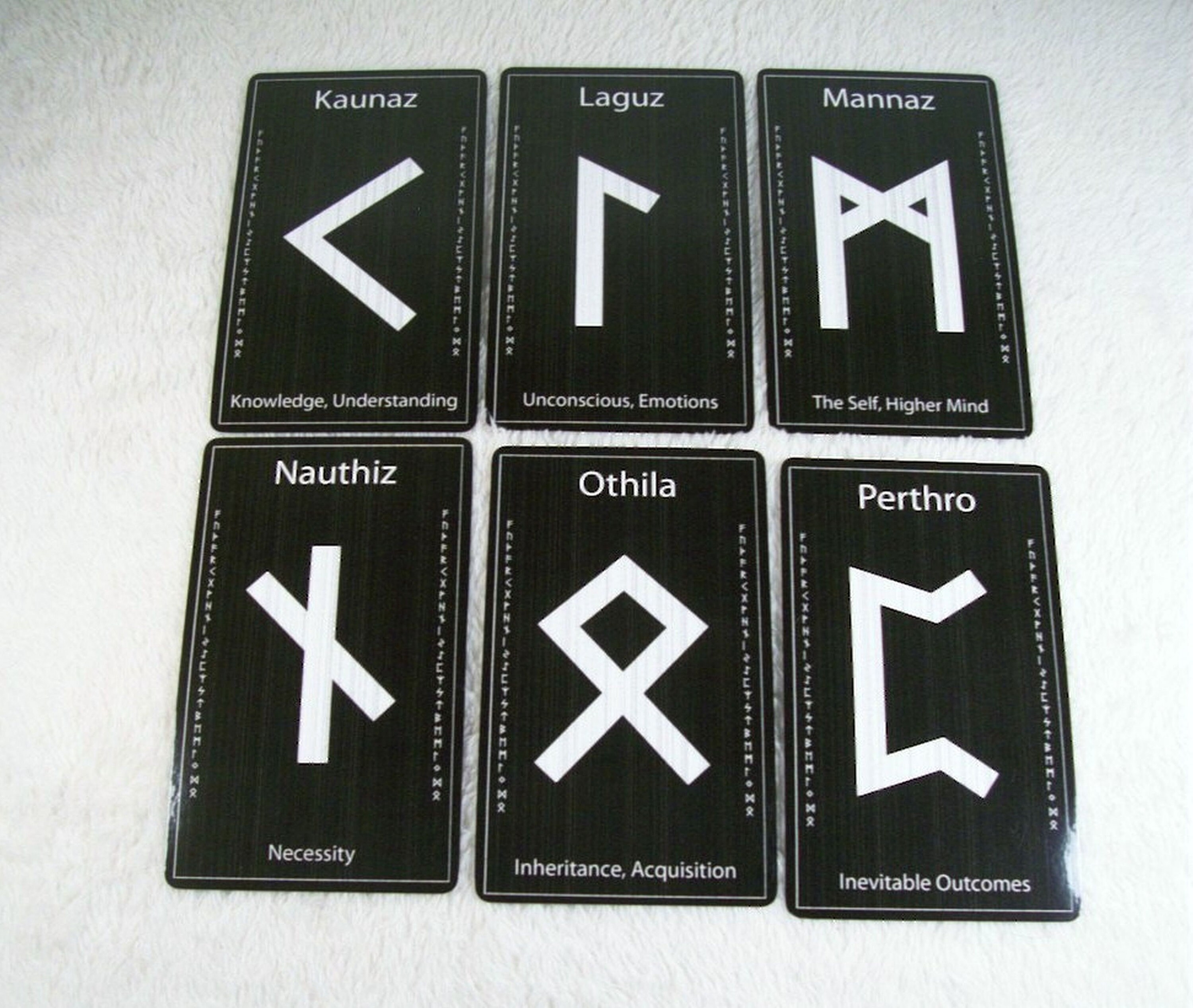 Grunge Elder Futhark Laminated Rune Divination Cards, German Norse ...