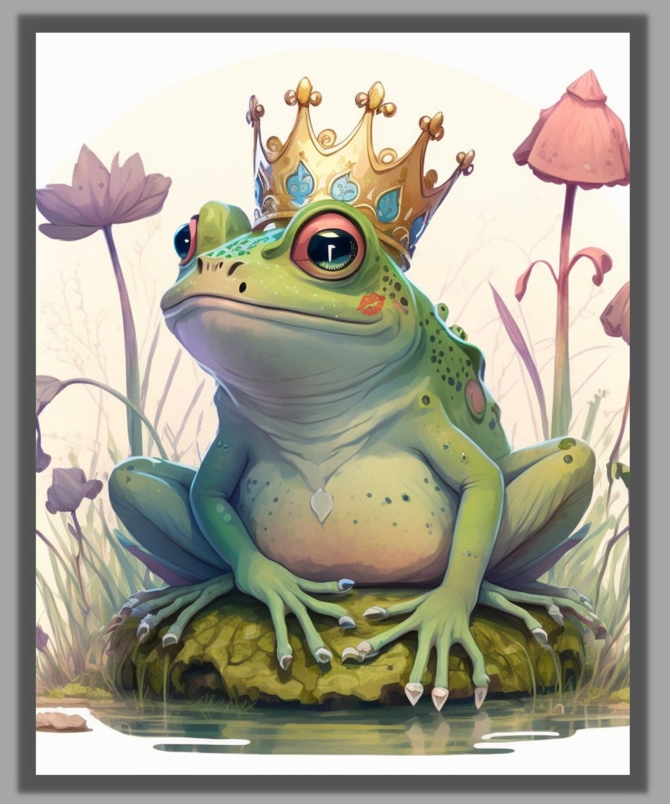 Frog Prince, Frog With Lipstick, Kiss a Frog, Cute Frog Prince ...