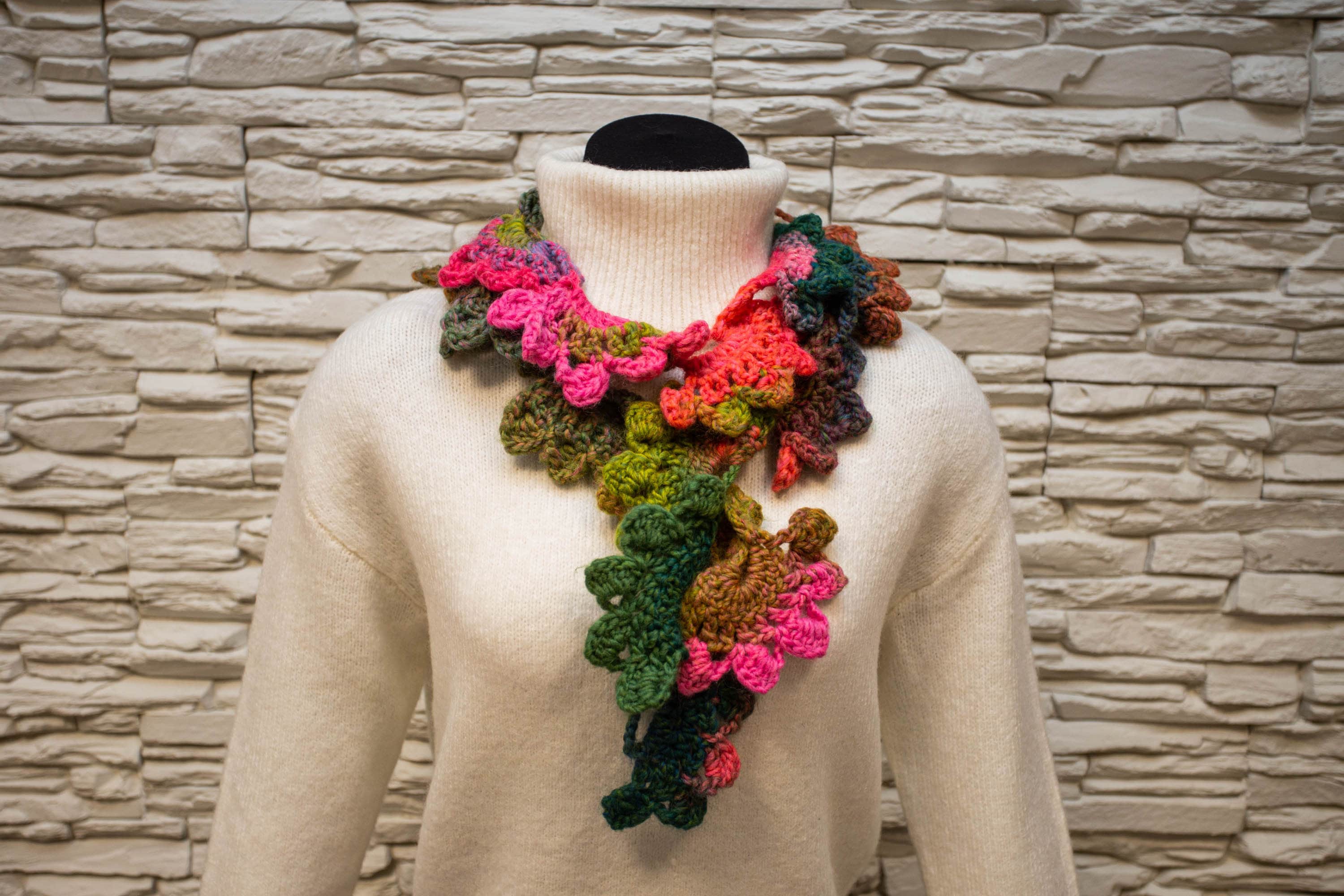 Crochet Fan Scarf Pattern PDF, Colorful, Easy, Fan Stitch, Instant ...