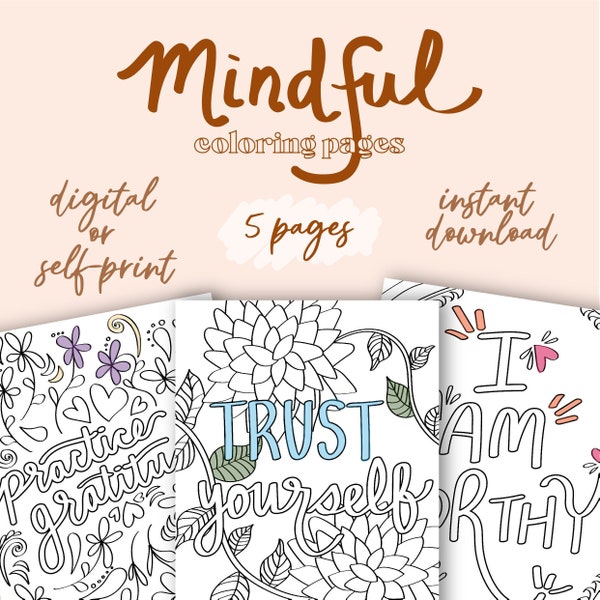 Mantras Coloring Book - Etsy